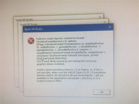 Как устранить ошибку при запуске failed to create opengl context for