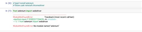 no module named selenium と表示され解決方法がわからない
