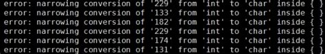 narrowing conversion of xxx from int to char inside{} csdn博客