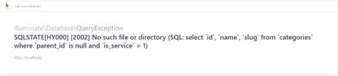 mysql sqlstate[hy000] [2002] no such file or directory stack
