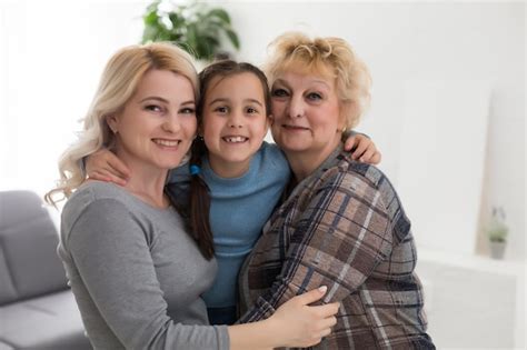 Premium Photo Three Generations Of Women Beautiful Woman And Teenage