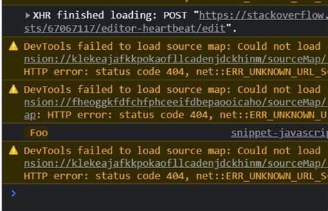 javascript display yellow warning message in console stack overflow