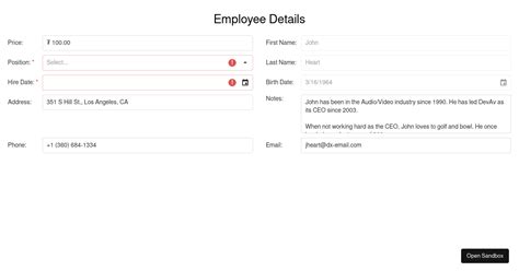 customize item devextreme form forked codesandbox