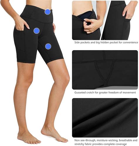 Baleaf Womens 8 High Waist Tummy Control Workout Yoga