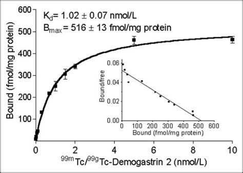 Saturation Binding Curve Of [ 99m Tc 99g Tc]demogastrin 2 In Ar4 2j