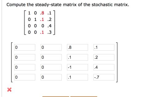 Solved Compute The Steady State Matrix Of The Stochastic