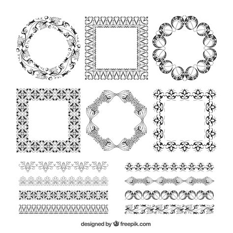 Free Vector Pack Of Decorative Frames And Borders