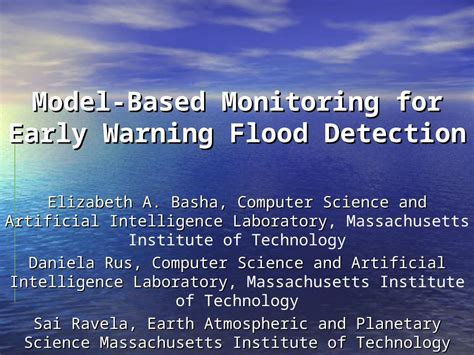 Ppt Model Based Monitoring For Early Warning Flood Detection