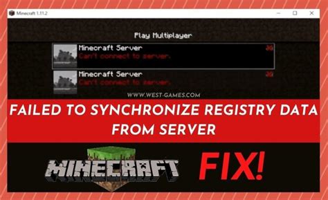 failed to synchronize registry data minecraft