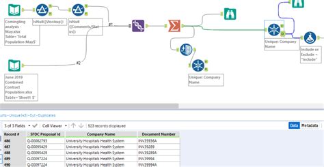 solved unique tool not identifying duplicates from two se alteryx