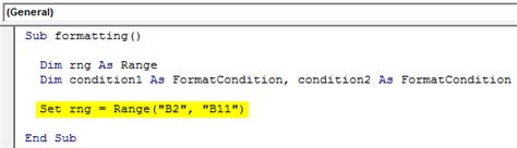 vba conditional formatting apply conditional format using vba excel