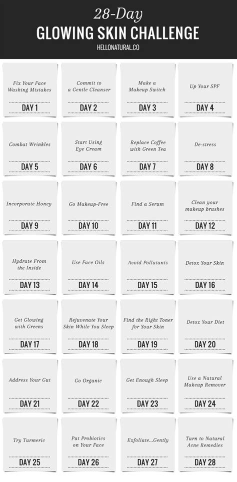 No Fail Plan 28 Day Glowing Skin Challenge Challange Natural Skin
