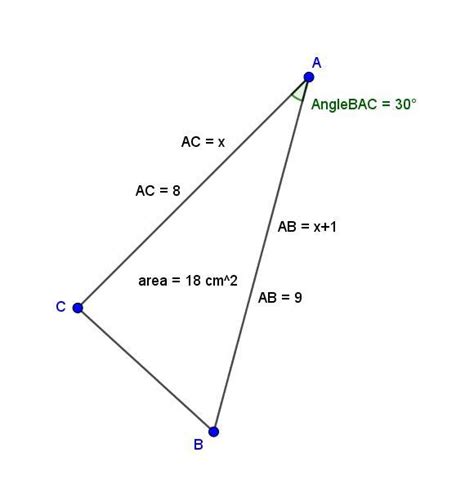 6 In A Triangle Abc Ab X 1 Cm Ac X Cm And Angle Bac 30° If