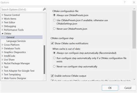 使用 cmake 预设进行配置和生成 microsoft learn