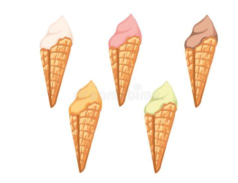 Conjunto Del Helado Seis Sabores Ilustración Del Vector Ilustración