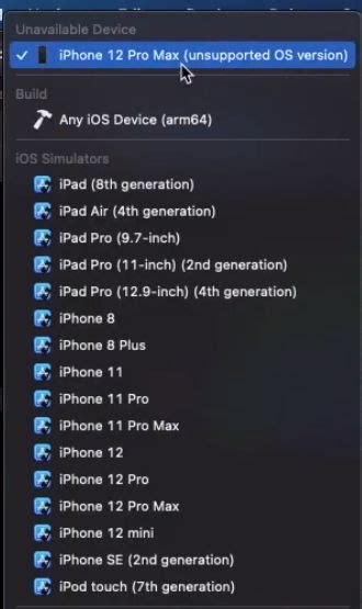 xcode 12 4 unsupported os version after iphone ios update 14 7