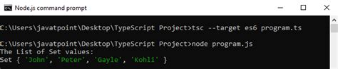 typescript set javatpoint