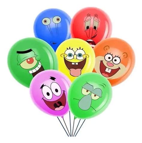 Globos Bob Esponja 10pz Cuotas Sin Interés