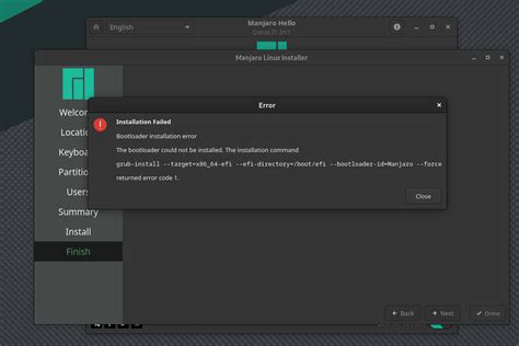fresh install fails bootloader could not be installed support