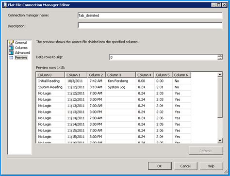why doesn t ssis recognize tab column delimiters while importing into a
