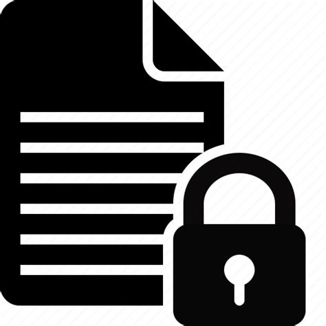 document file lock paper password secure security icon