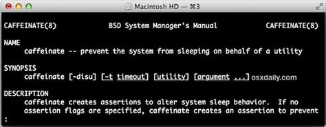 disable sleep on a mac from the command line with caffeinate