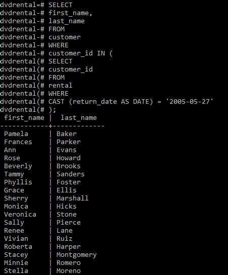 postgresql in operator geeksforgeeks