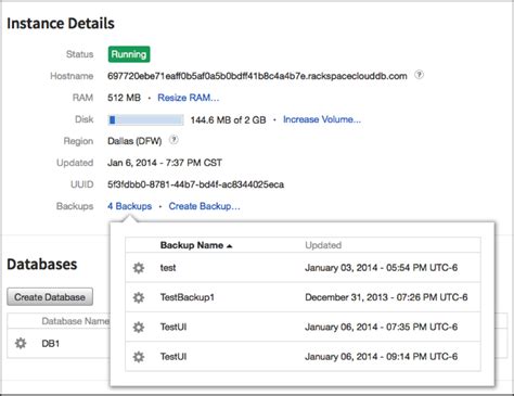 manage backups for cloud databases