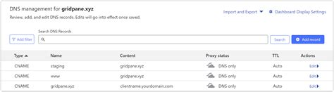dns management strategy and cname flattening gridpane