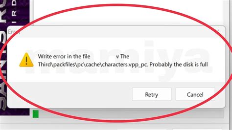 pc fix write error in the file probably the disk is full problem solve