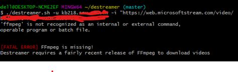 ffmpeg error destreamer