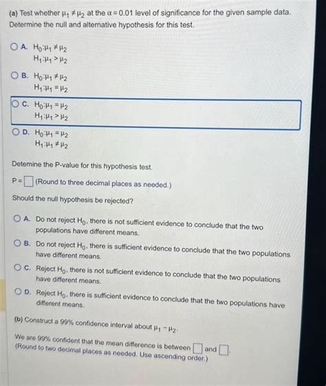 Solved Assume That Both Populations Are Normally