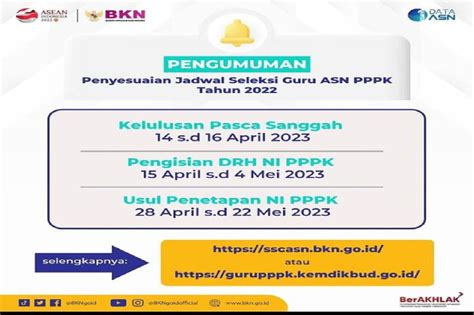 Penyesuaian Kembali Jadwal Pelaksanaan Seleksi Penerimaan Pppk Guru