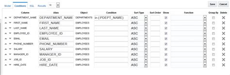 creating data sets using sql queries