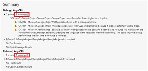 tfs build running static code analysis for specific configuration