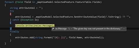 solved missing attributes after pulling a feature from fe esri