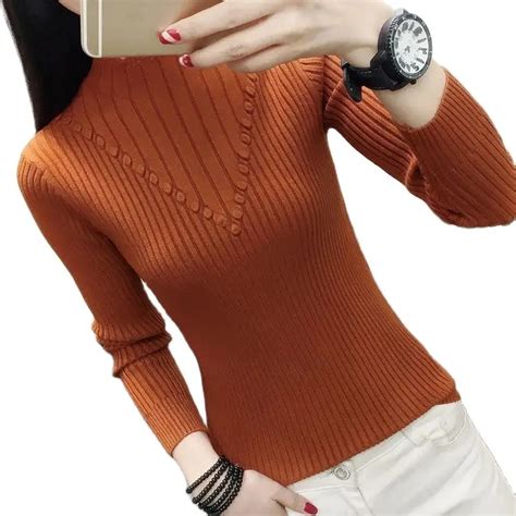 Casual Autumn Winter Women Sweaters Turtleneck Long Sleeve Thick Warm