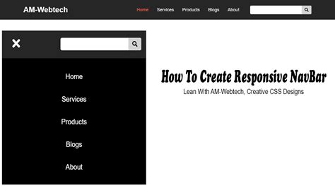 html and css responsive navbar with search box in html css am hot sex