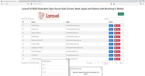 laravel 9 crud datatables yajra server side create read upate and