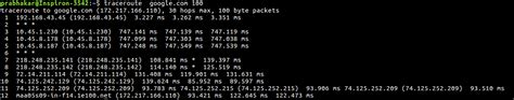 traceroute command in linux with examples geeksforgeeks