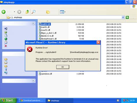 c qt 5 1 application doesnt work on windows 8 outside qtcreator