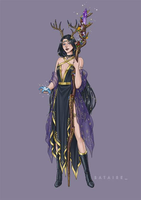 [oc] [art] High Elf Stars Druid Sylvi Watersong R Dnd