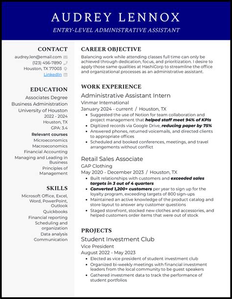 5 Real Entry Level Admin Assistant Resume Examples That Worked In 2024