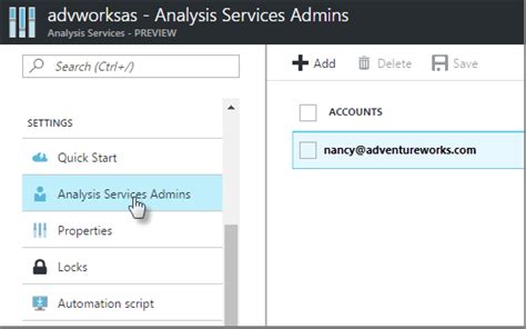Manage Server Admins In Azure Analysis Services Microsoft Learn