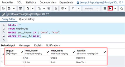 postgresql in condition introduction of postgresql in condition