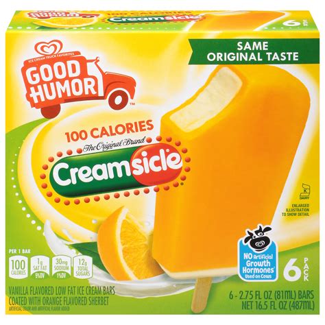 Good Humor Creamsicle Ice Cream Bars Low Fat Vanilla Flavored Main