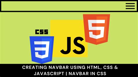 How To Create A Navbar Creating Navbar Using Html Css And Javascript ⋅