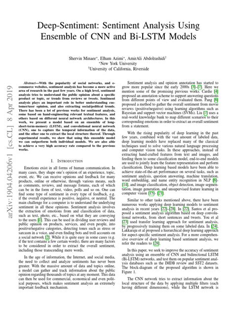 Deep Sentiment Sentiment Analysis Using Ensemble Of Cnn And Bi Lstm