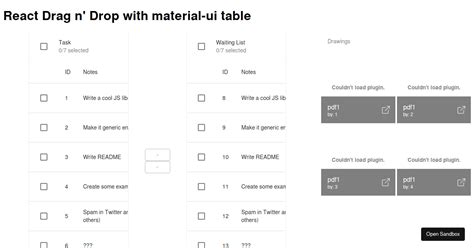 react dnd material ui forked codesandbox
