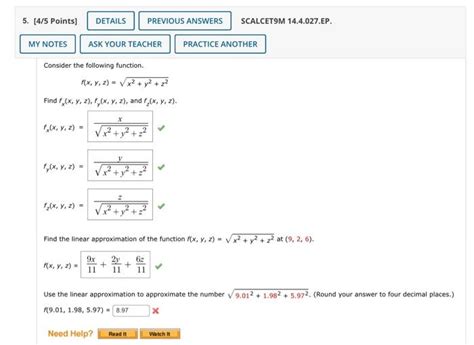Solved Consider The Following Function F X Y Z X2 Y2 Z2